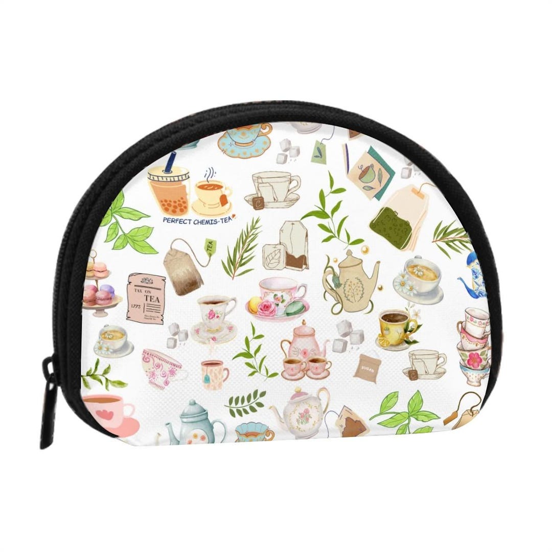 Tea Lovers Mini Pouch: Stylish Tea Bag Storage, Zippered Coin Purse - Etsy