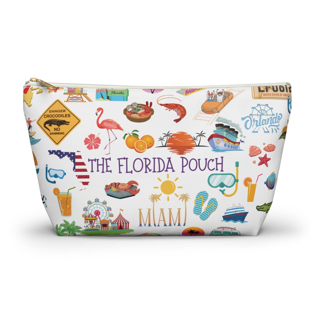 Florida Pouch Travel Bag | Miami Makeup Cosmetic Bag, Utility Pouch for ...