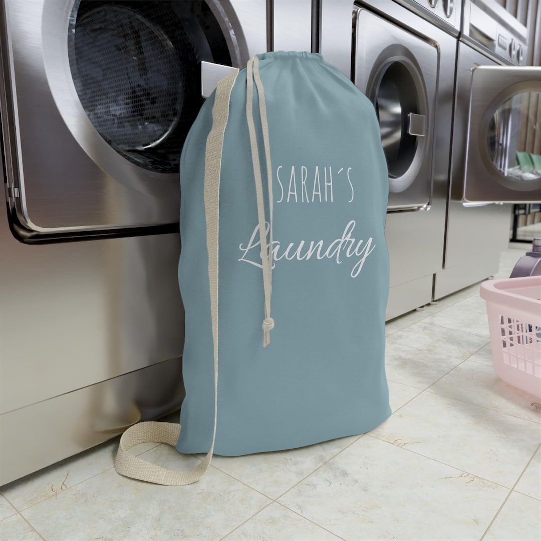 Personalized Blue Laundry Bag With Straps: Dorm & Home - Etsy