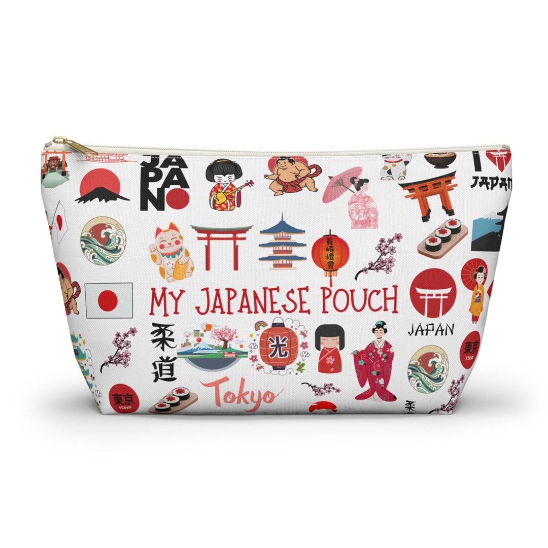 Japanese Travel Pouch: Japan Landmarks Cosmetic Bag - Etsy
