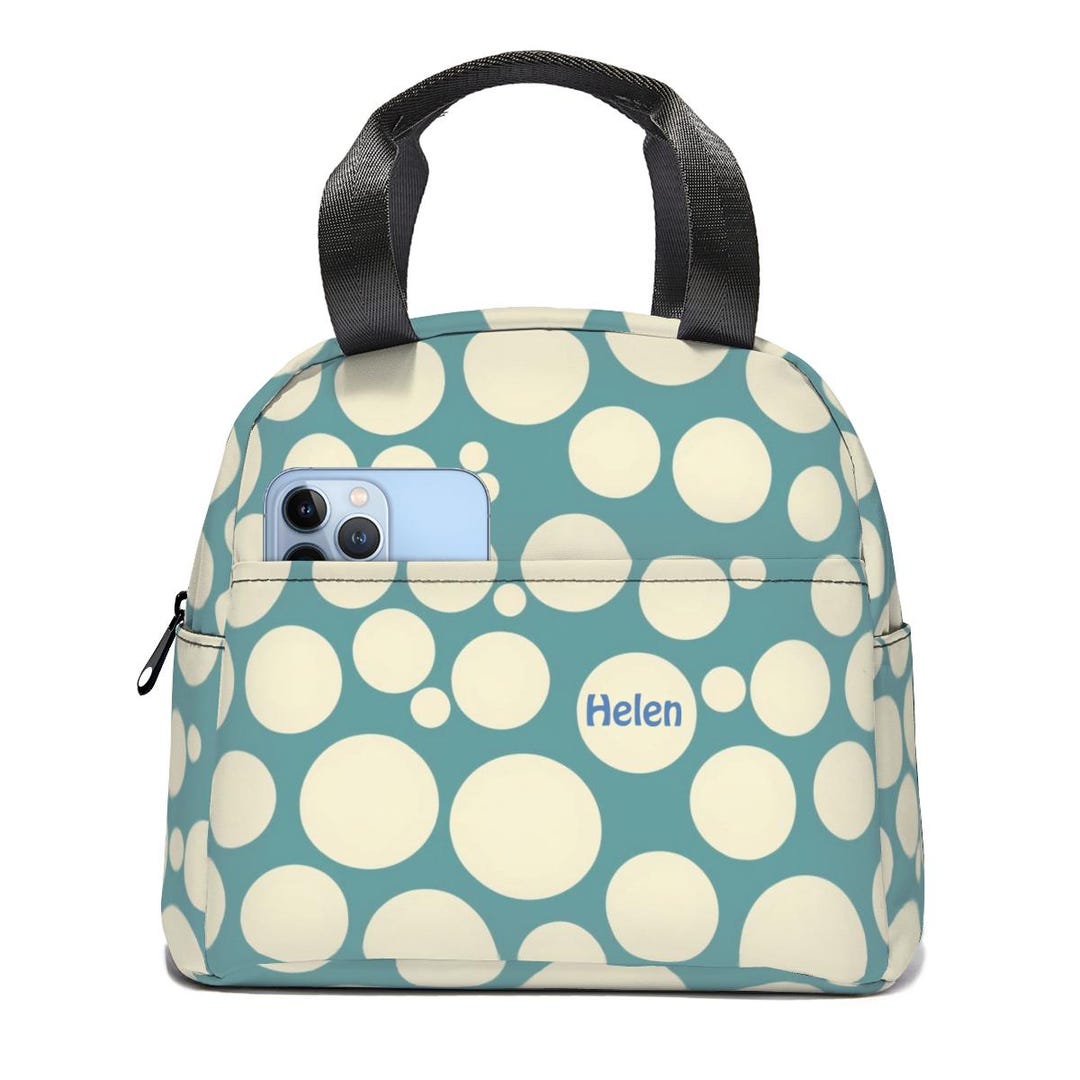 Retro Lunch Bag Groovy Personalized Blue Dreamy Hue Edition, Custom ...