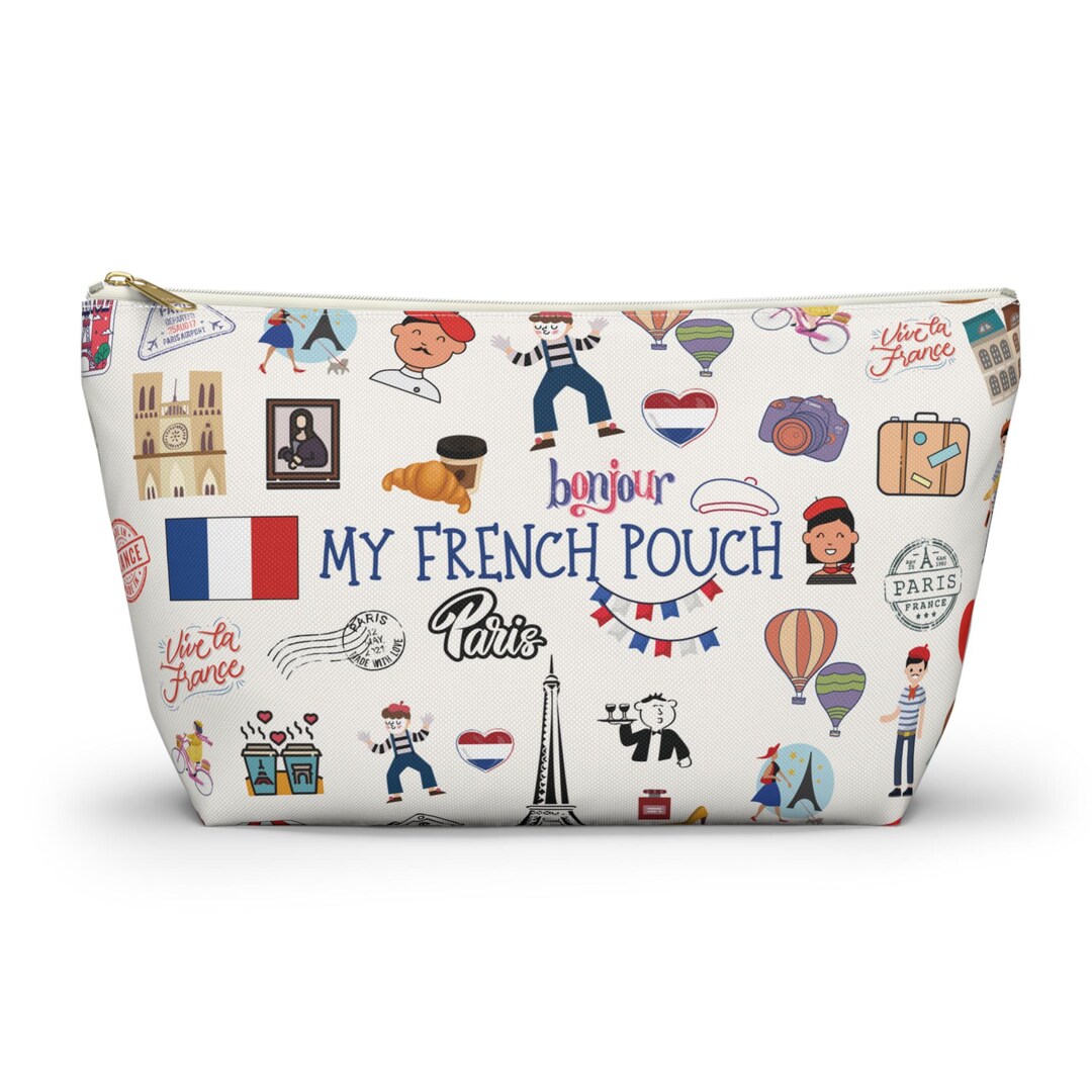 French Landmarks Pouch: Paris Travel Makeup Bag - Etsy