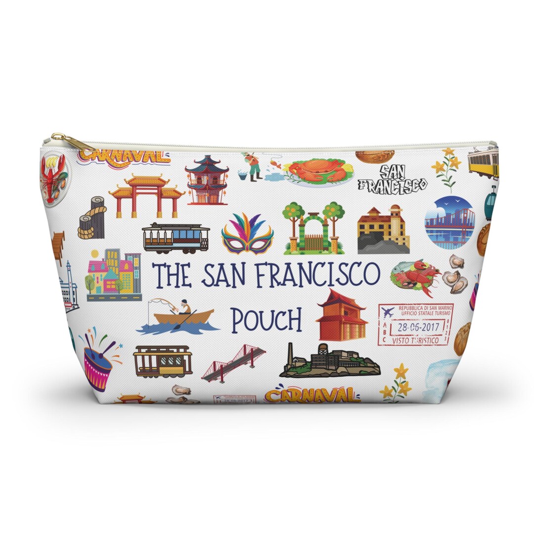San Francisco Landmark Pouch: California Travel Accessory Bag - Etsy