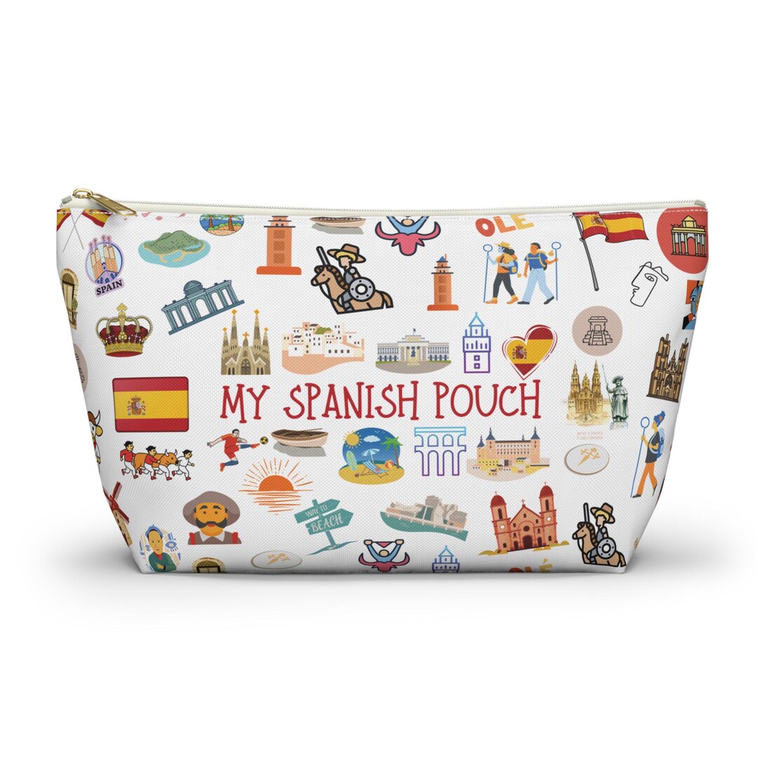 Spanish Landmarks Pouch: Travel Makeup Cosmetic Bag - Etsy