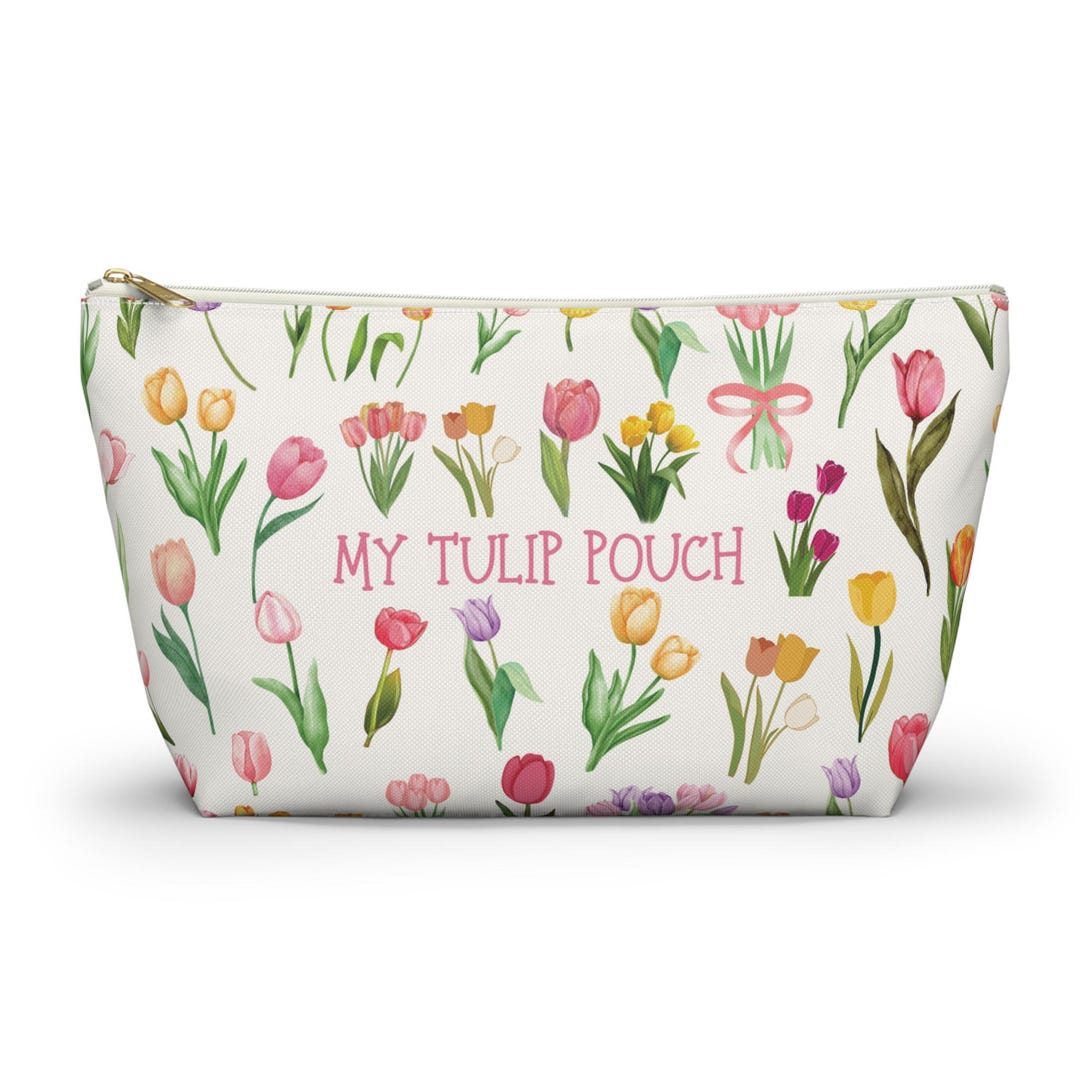 Tulip Pouch Utility Travel Bag Floral Makeup Cosmetic Bag Gift for ...