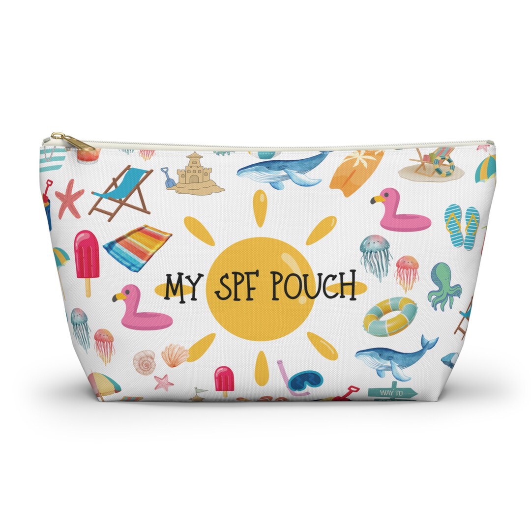 Beach Toiletry Bag: SPF Sunscreen Cosmetic Travel Pouch - Etsy