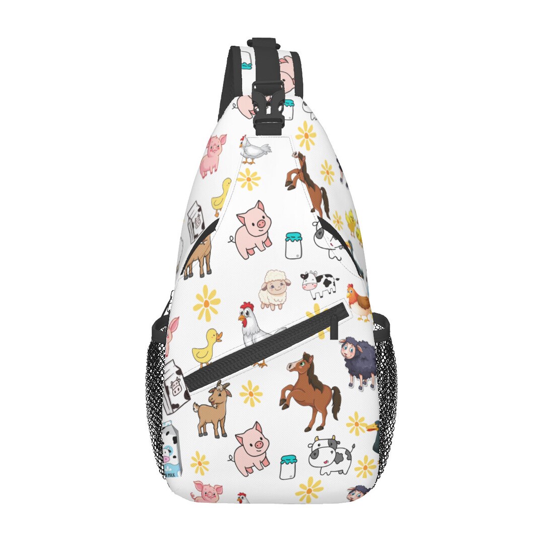 Large Farm Animals Front Chest Bag for Women, Sling Bag for Farmers ...