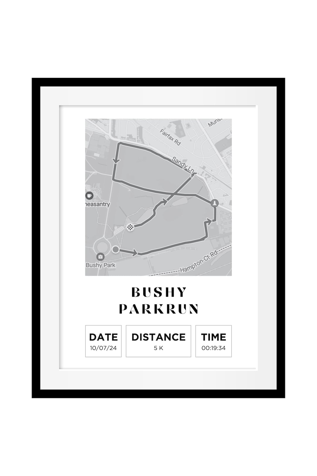 Personalised Parkrun Route Map - Etsy