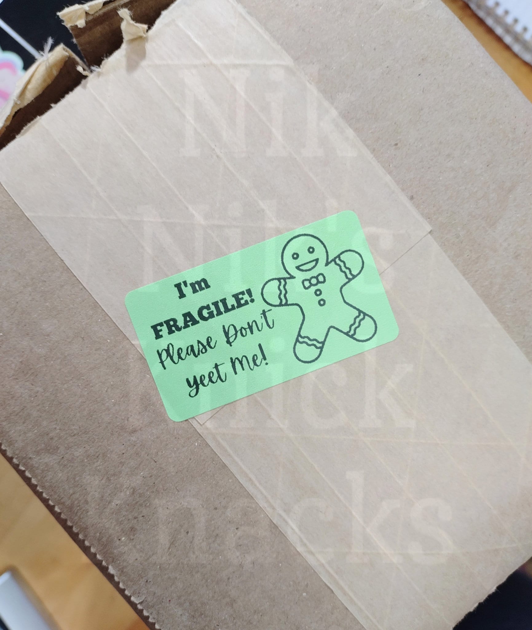 PNG Sticker Download I'm Fragile Gingerbread Man Christmas Theme ...