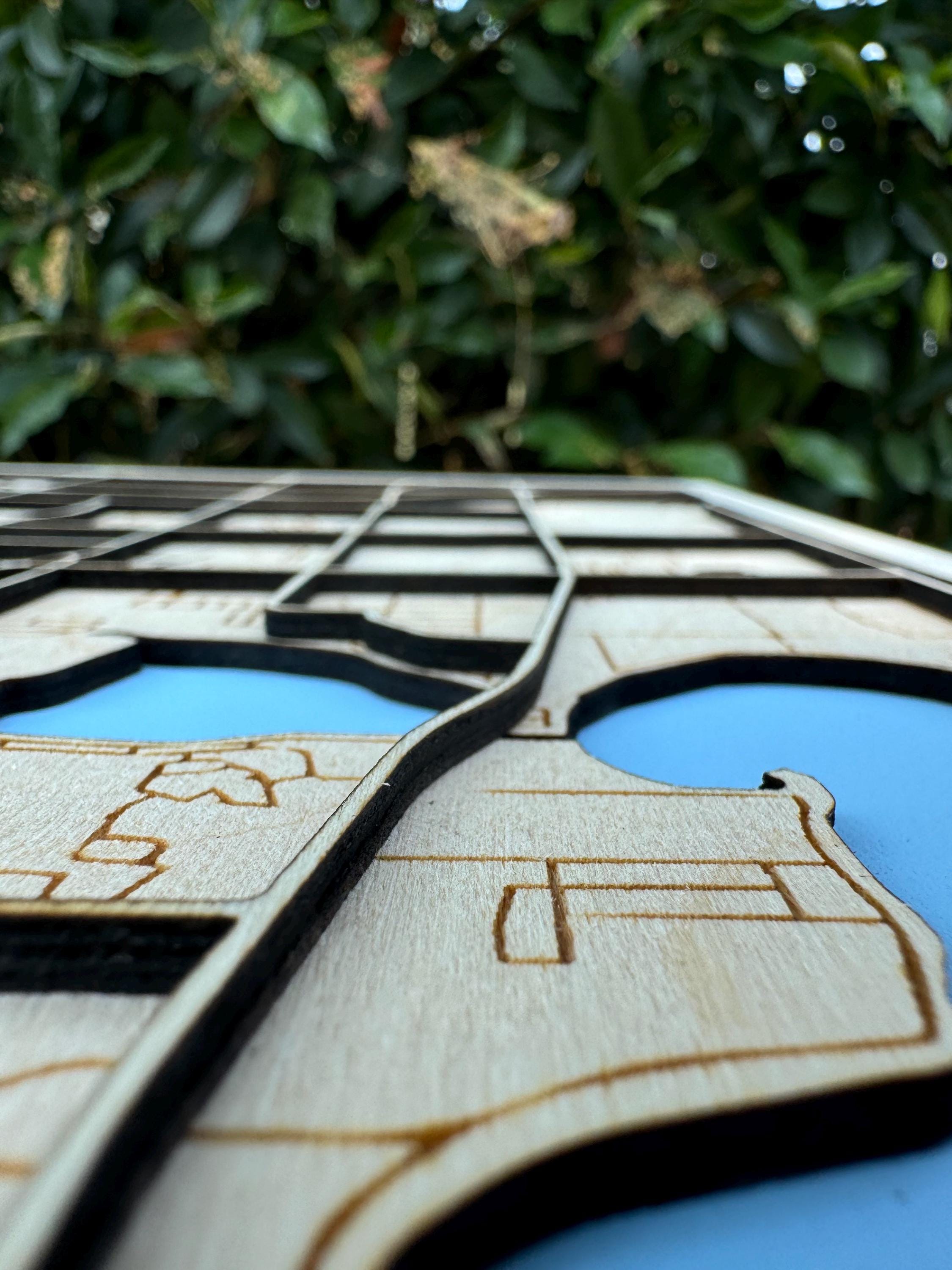 Portage, Michigan Wood Map 3D Laser Cut Map 3D Map Wood Map ...