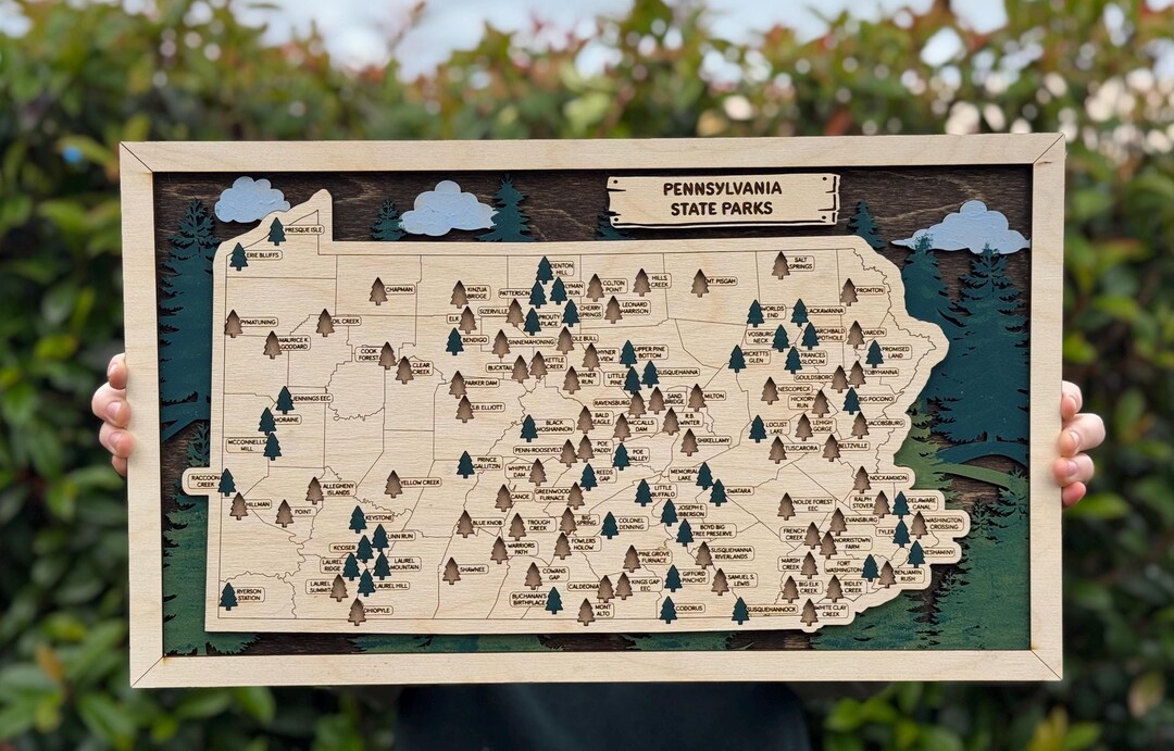 Pennsylvania State Park Travel Map | PA State Park Tracker Map | Travel ...