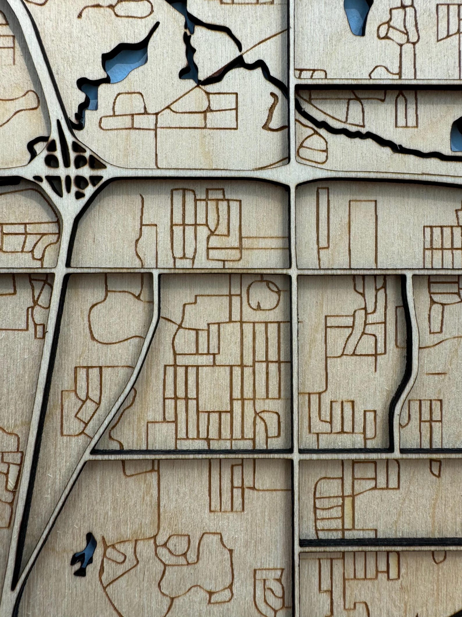 Portage, Michigan Wood Map 3D Laser Cut Map 3D Map Wood Map ...