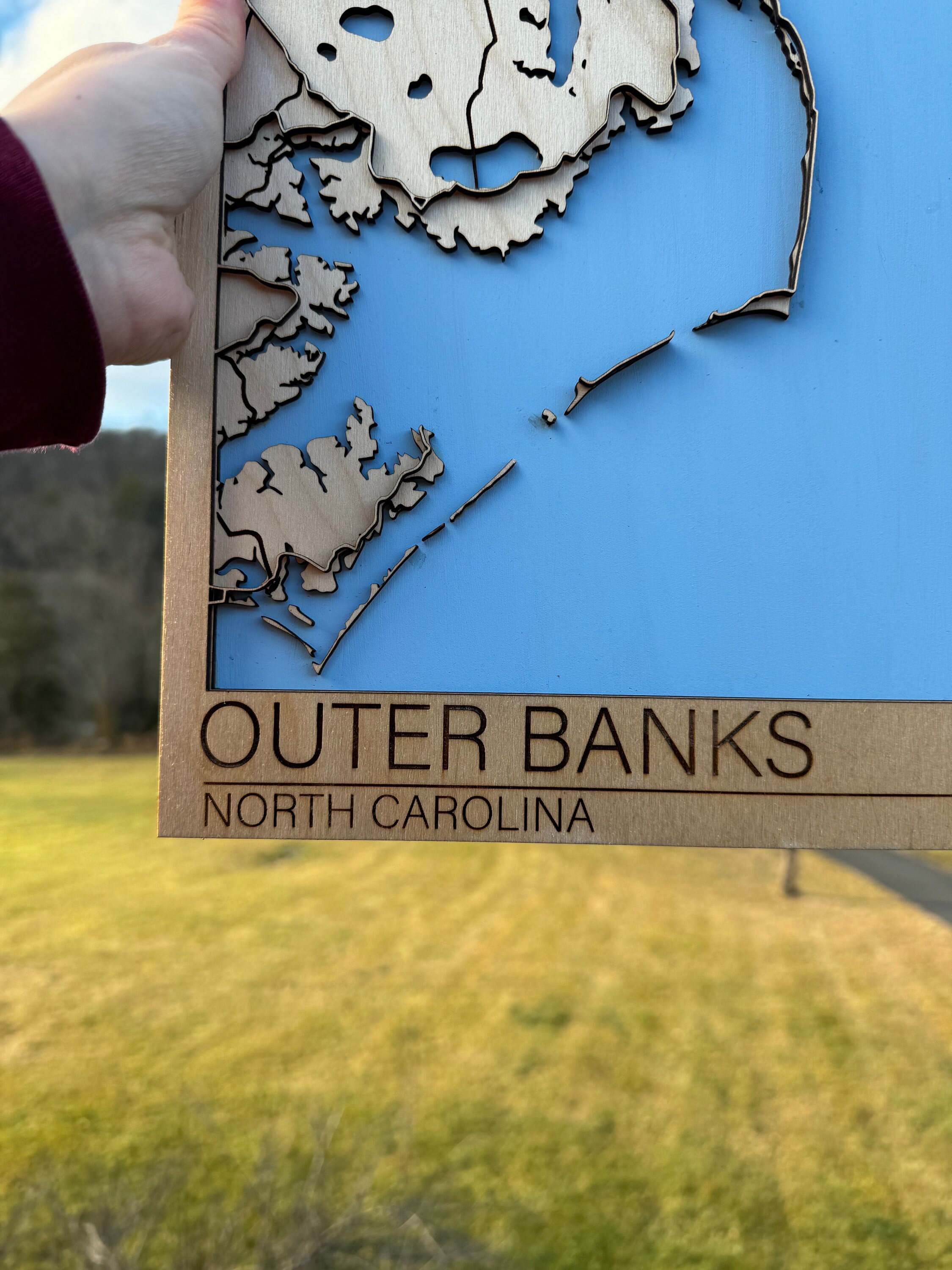 Laser Cut Wooden Outer Banks Map: Multilayer SVG File (digital Download ...