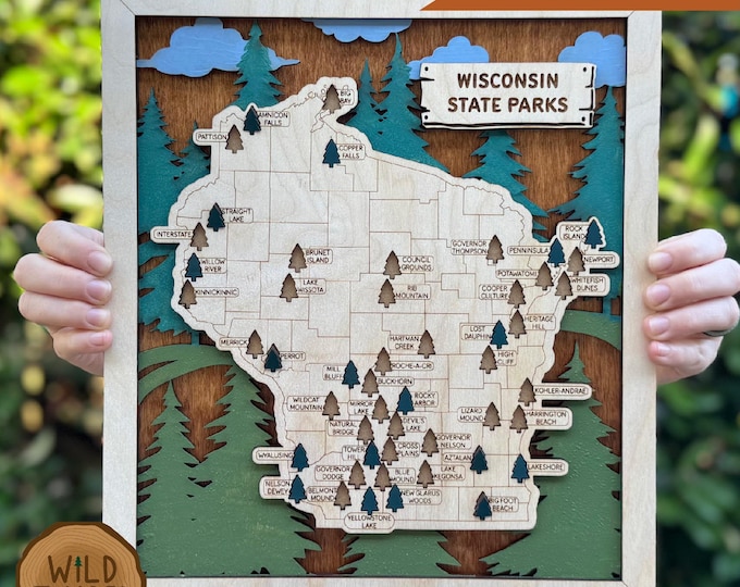 Wisconsin State Parks Map & Checklist | 11x17" Print - Etsy Canada