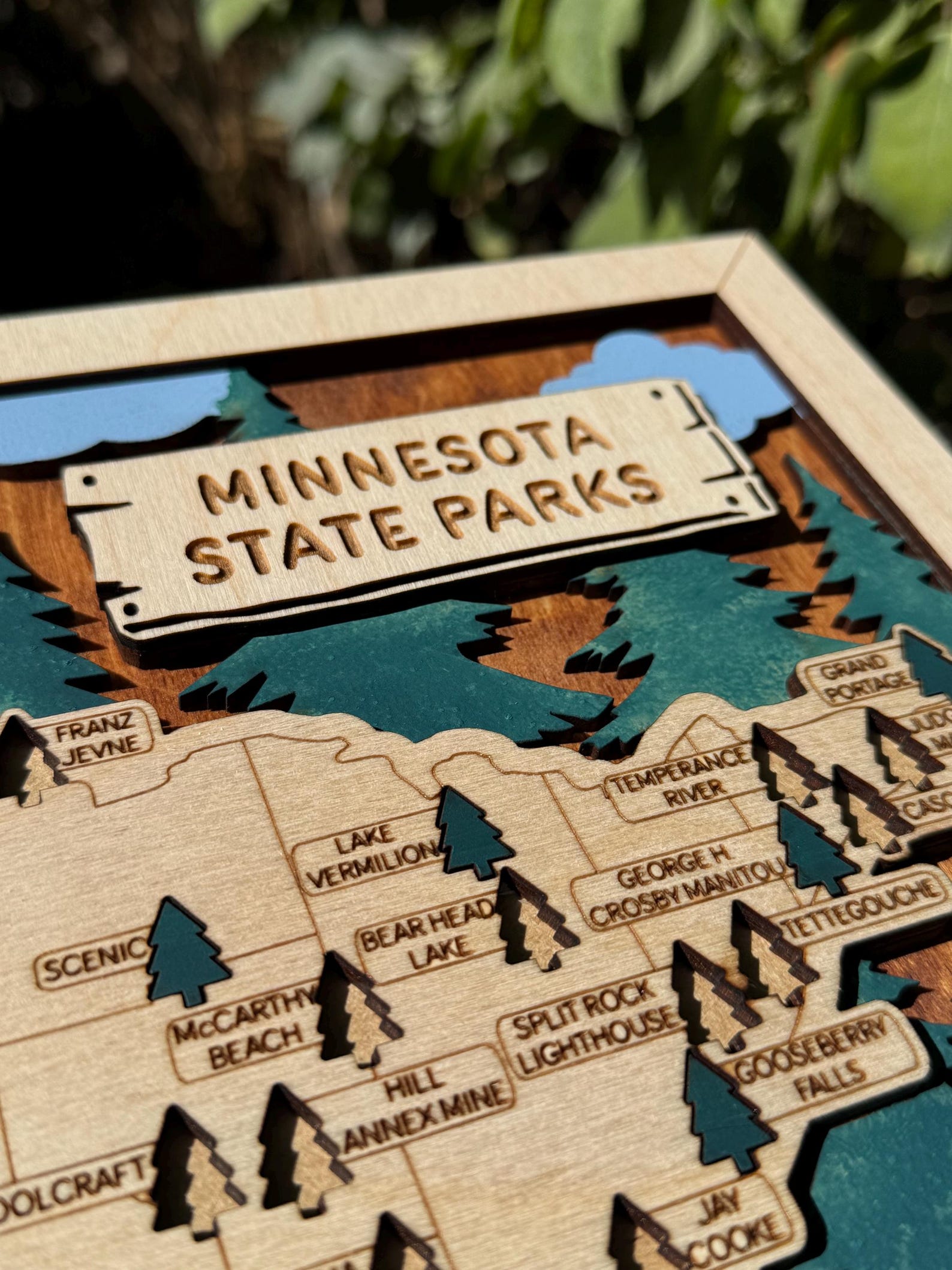 Minnesota State Parks Travel Tracker SVG: Glowforge Laser Cut Map ...