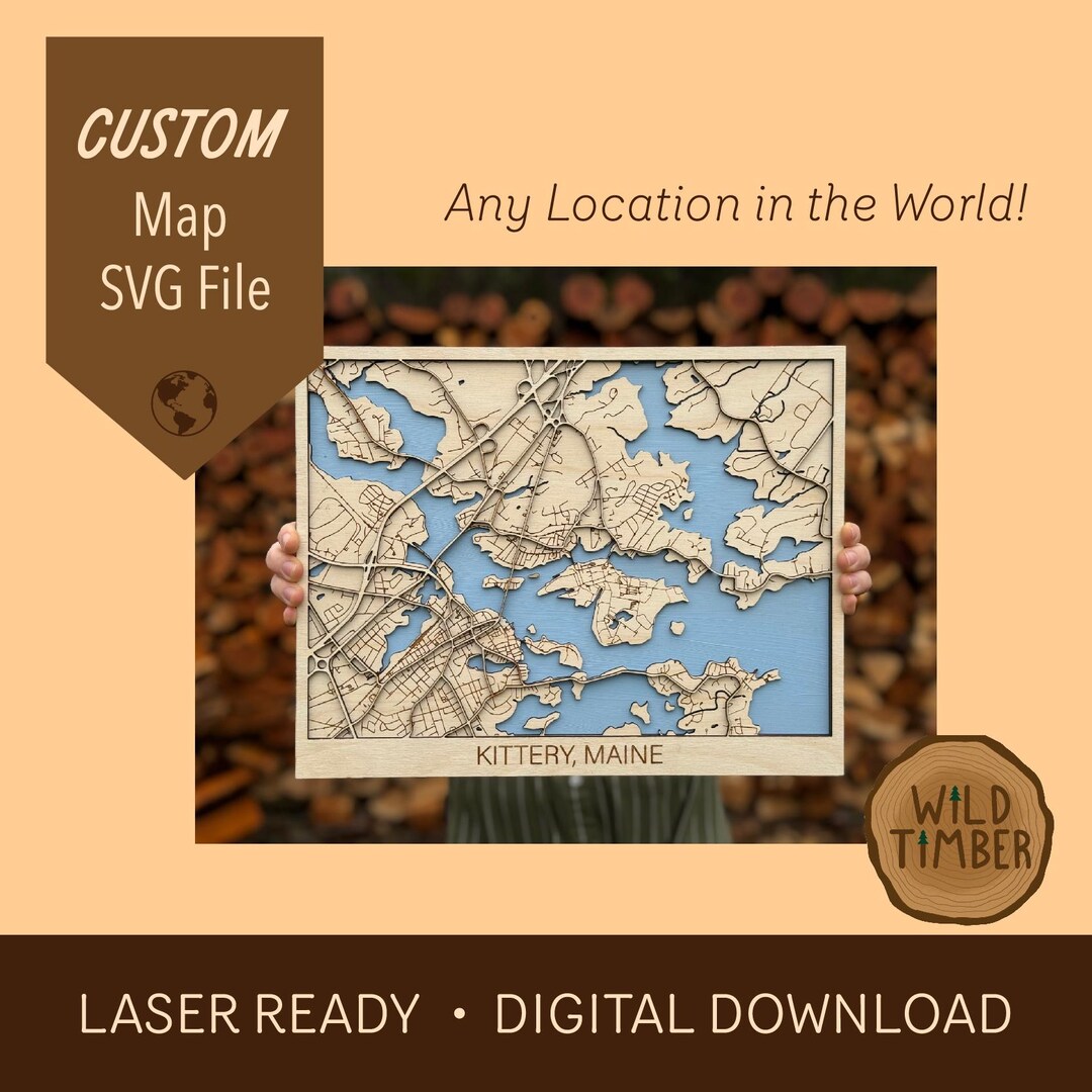 Custom Map SVG File - Any Location in the World | Anniversary SVG ...