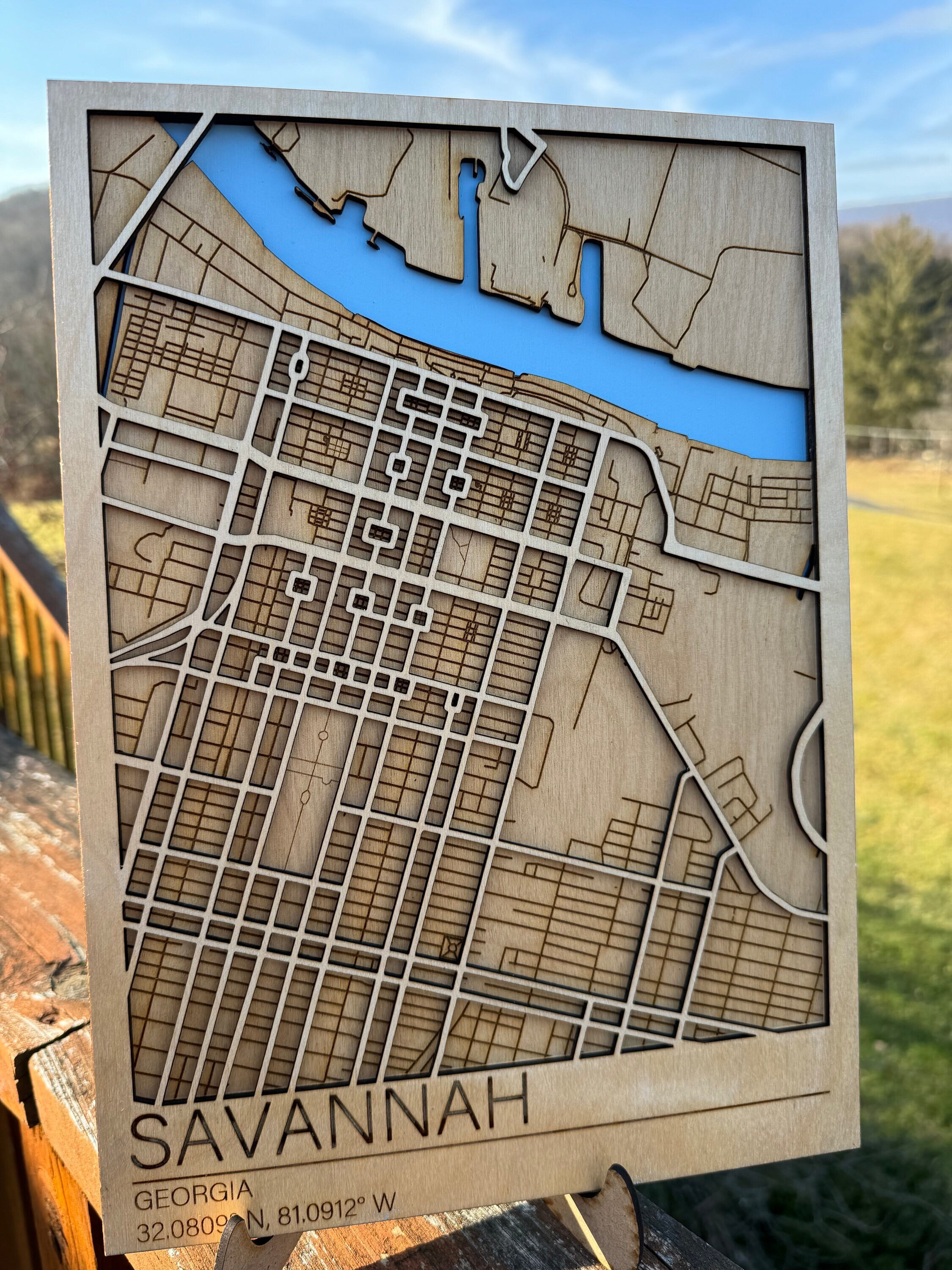 Savannah Georgia Wooden Map SVG: Multilayer Laser Cut File (digital ...