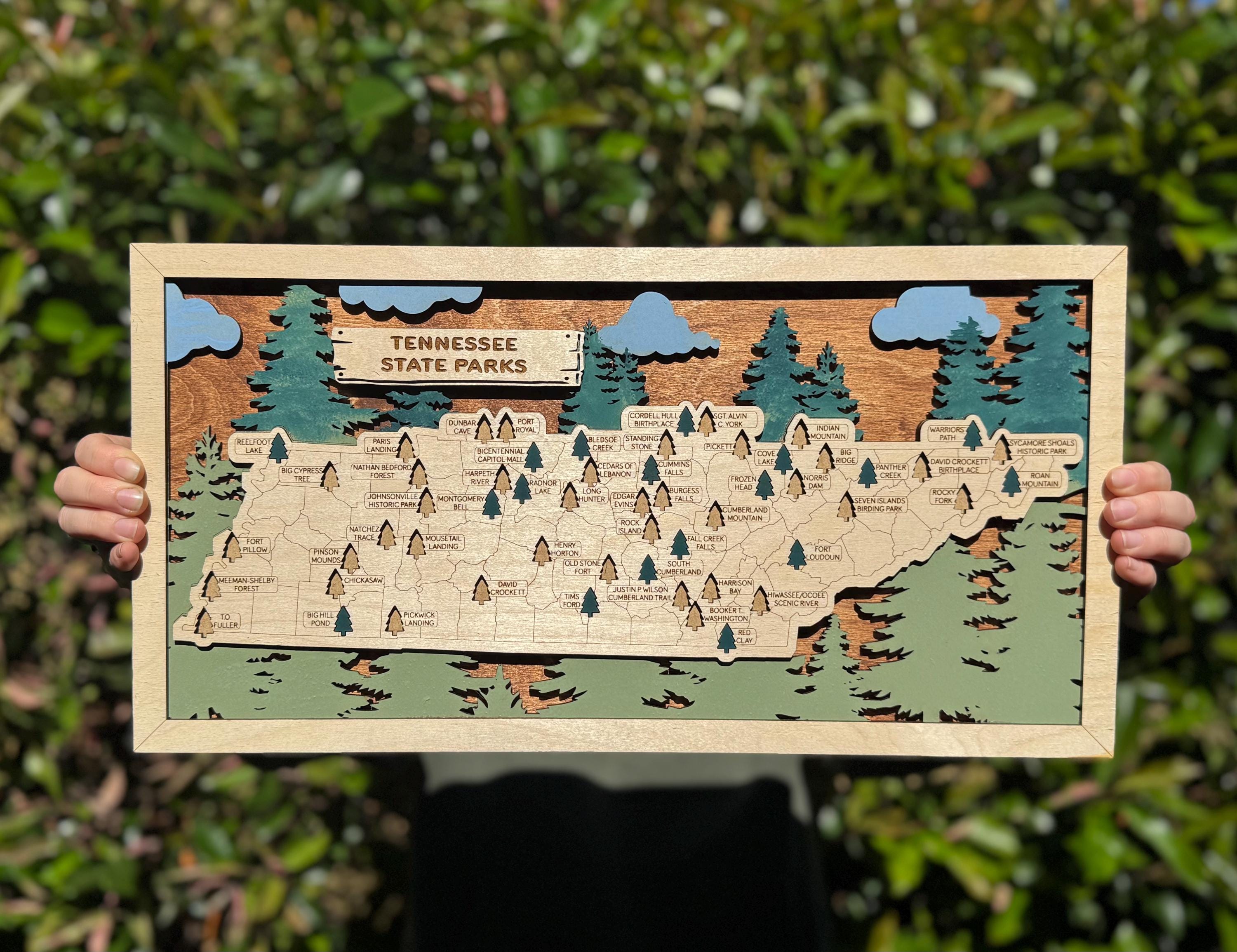 Tennessee State Parks Travel Tracker SVG: Laser Cut Map (digital ...