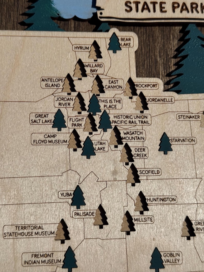 Utah State Parks Travel Tracker Map SVG: Glowforge Laser Cut File ...