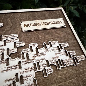 Michigan Lighthouses Travel Tracker Map SVG File: Bucket List SVG ...