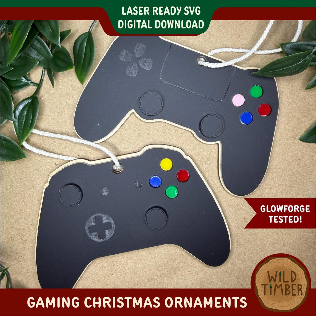 Video Game Controller Christmas Ornament SVG Set (digital Download) - Etsy