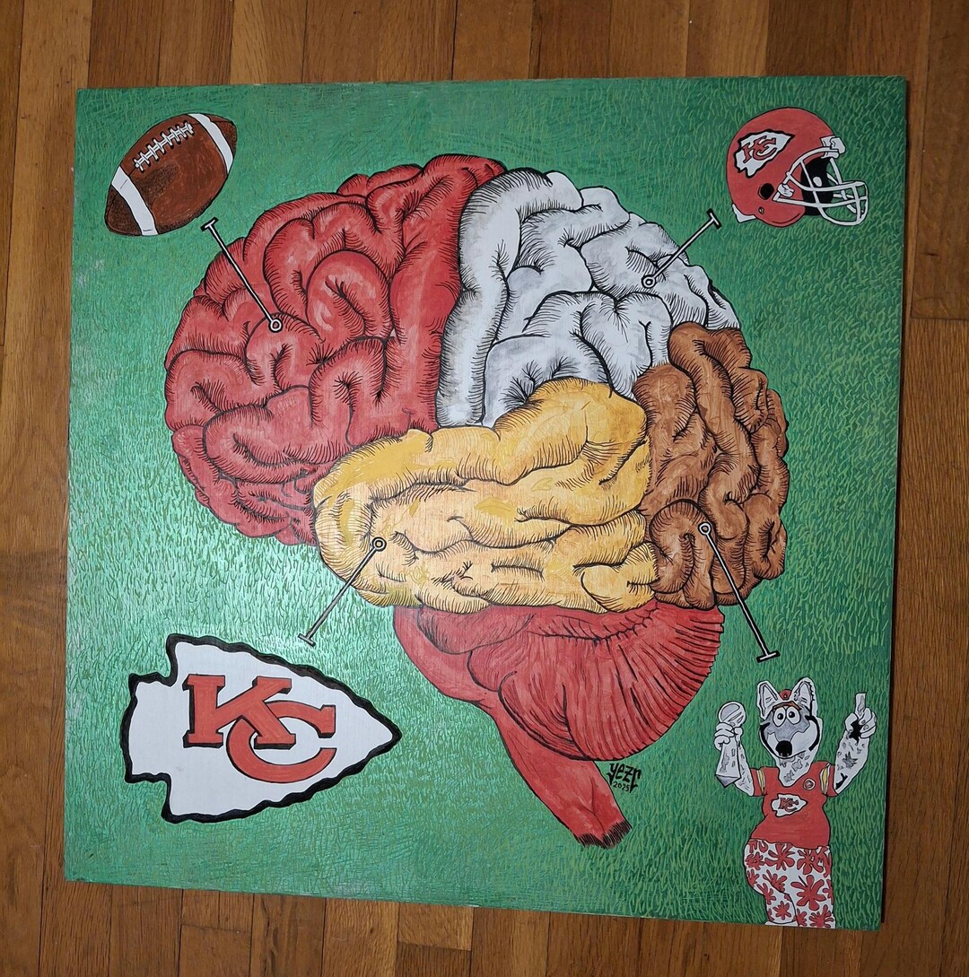 Chief Head, Hand-painted Brain on Wood - Etsy