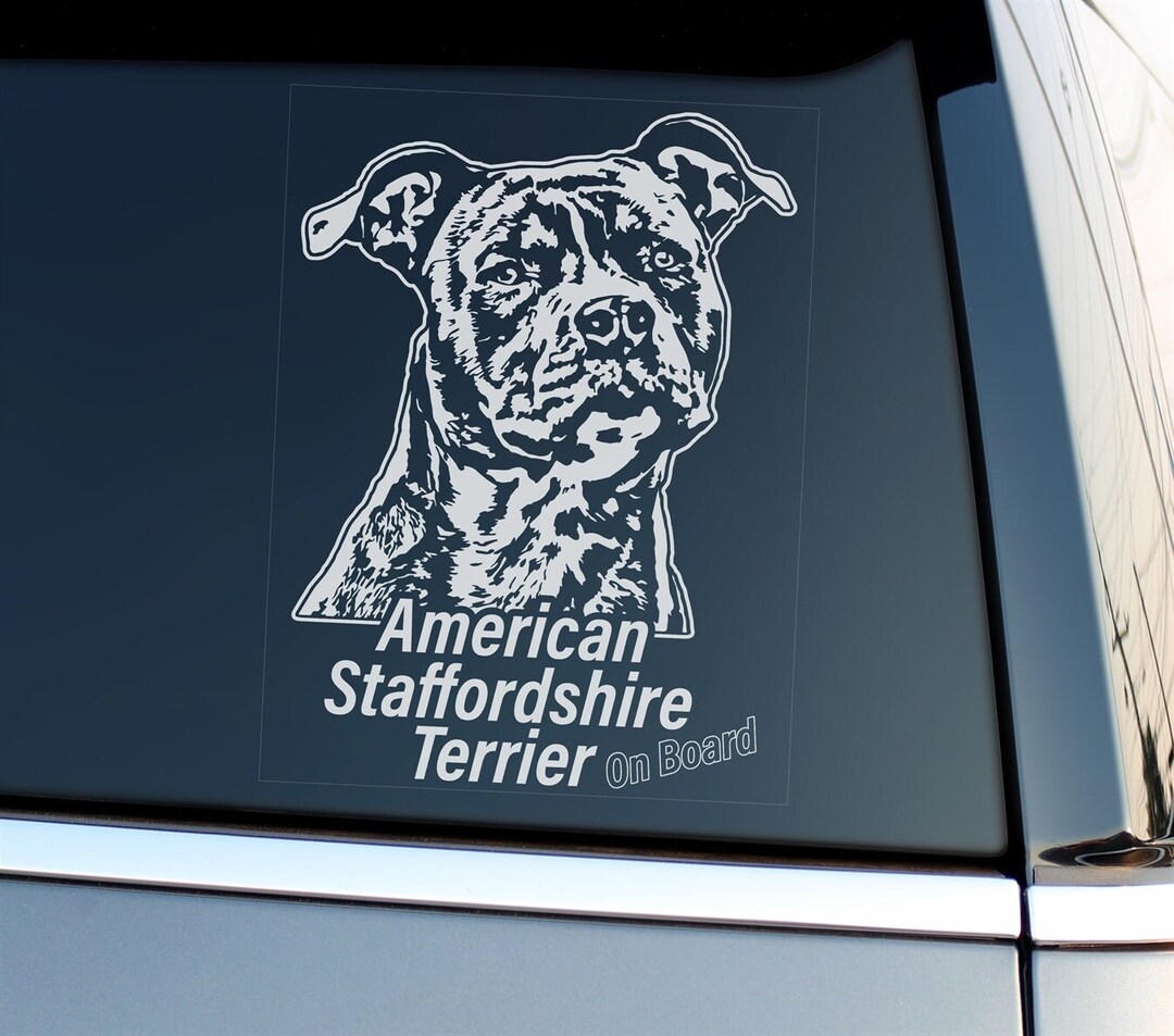 American Staffordshire Terrier Sticker on Board Dog on Board Sign ...