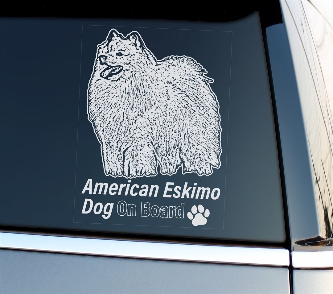 American Eskimo Decal on Board Car Window Sign Sign American Eskimo ...