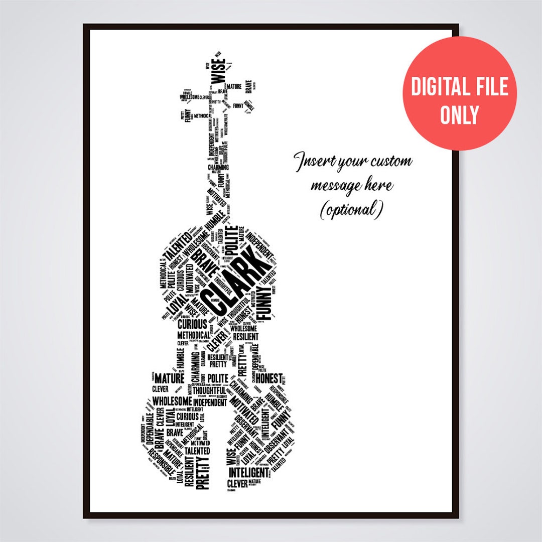 Custom Violin Poster DIGITAL ONLY, Custom Word Wall Art, Decor, Digital ...