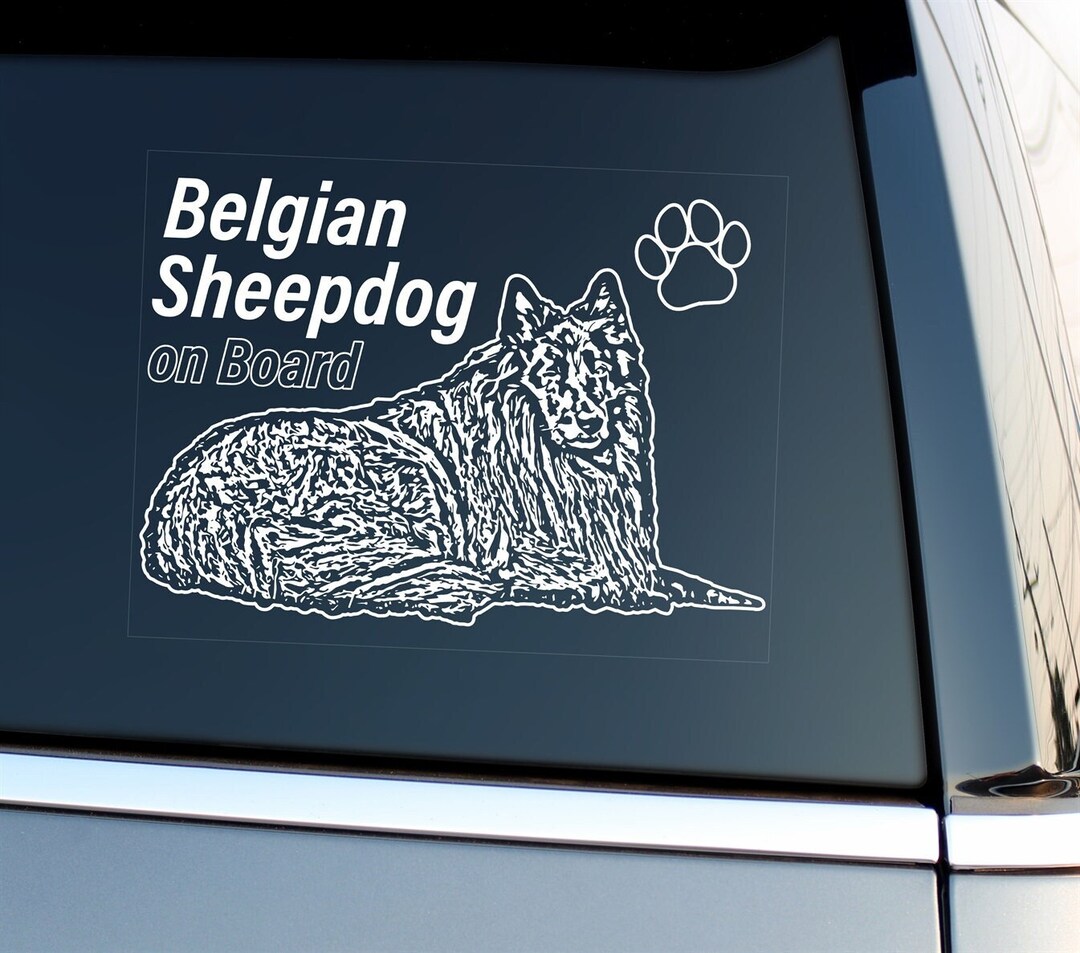 Belgian Sheepdog Decal on Board Sticker Belgian Sheepdog Sticker - Etsy