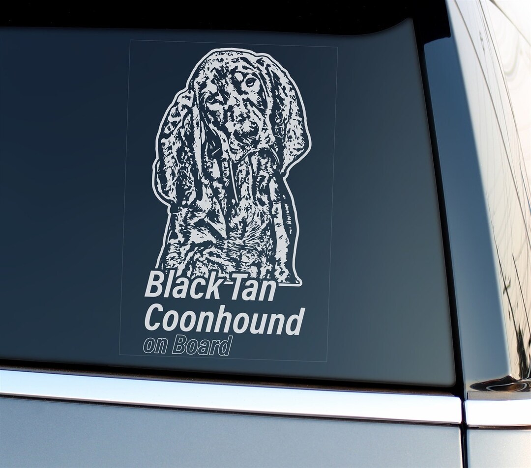 Black Tan Coonhound Sticker Car Window Sticker Black Tan Coonhound ...