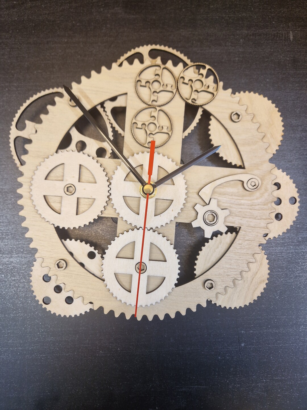 The Cog Clock. Steampunk Clock. Wooden Clock. Laser Cut. Unique. Clock ...