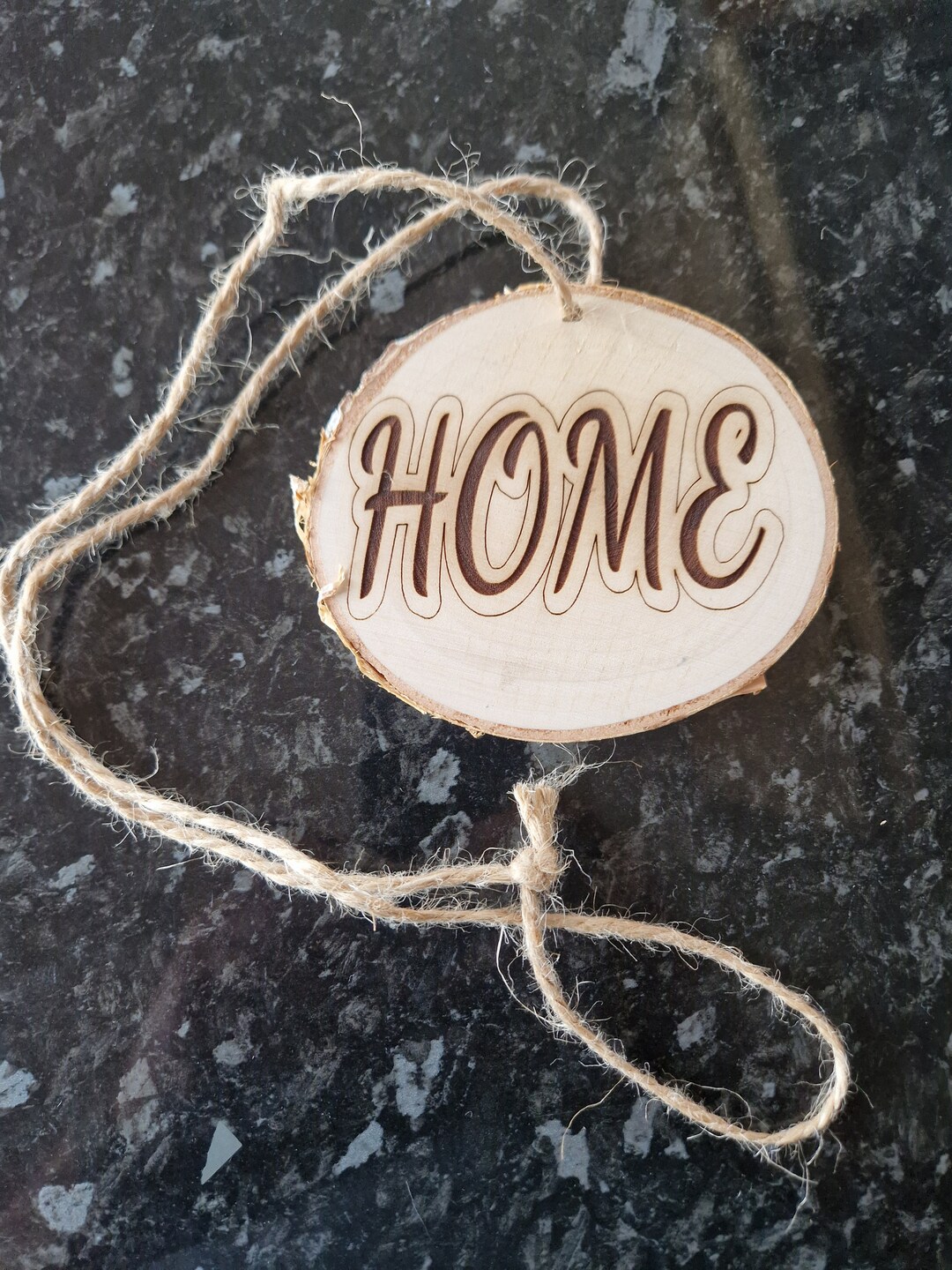 Birch Wooden Hanging Decor, Home Engraved on Birch Wood Slice. Home ...