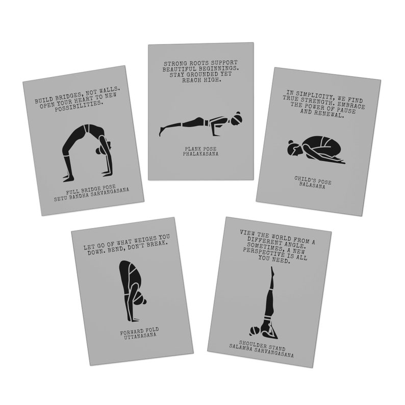 Zen Asana: Yoga Pose Inspiration Cards Set TWO Multi-design Greeting ...