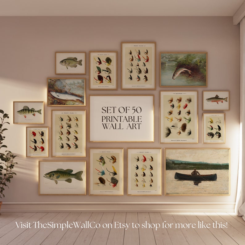 Freshwater Fish Wall Print Set Lake Home Decor Printable Wall Art Man ...