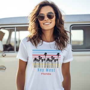 Key West Trendy Retro Tshirt for Women, Key West Beach Vacation ...