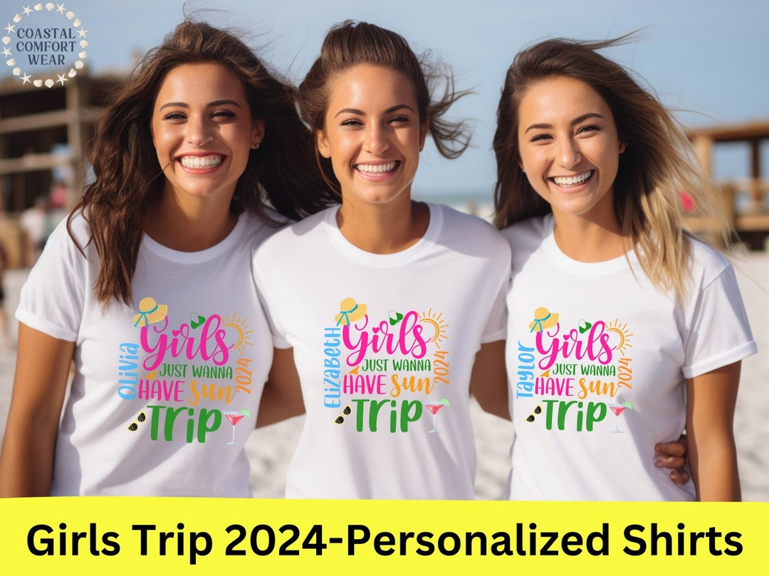 Girls Trip 2024 Custom Shirts,personalized Girls Trip Tshirts,friends Vacation Matching Shirts ...