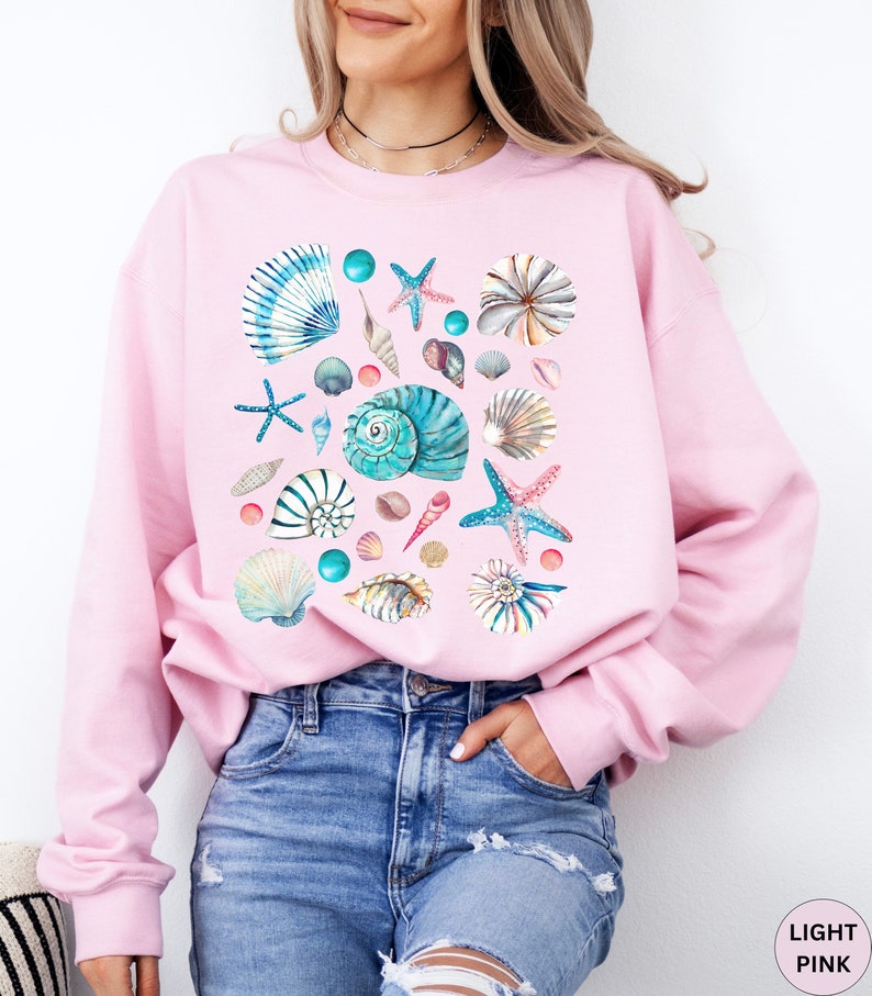 Sea Shell Summer Beach Vacation Sweatshirt for Women,sheashell Sweaters ...