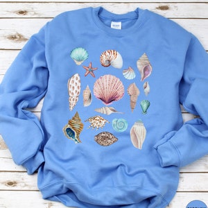Sea Shell Summer Beach Vacation Sweatshirt,womens Graphic Shell Sweater ...