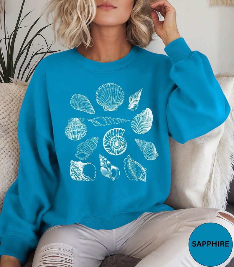 Seashell Summer Beach Vacation Crewneck Sweatshirt,sea Shell Sweater ...