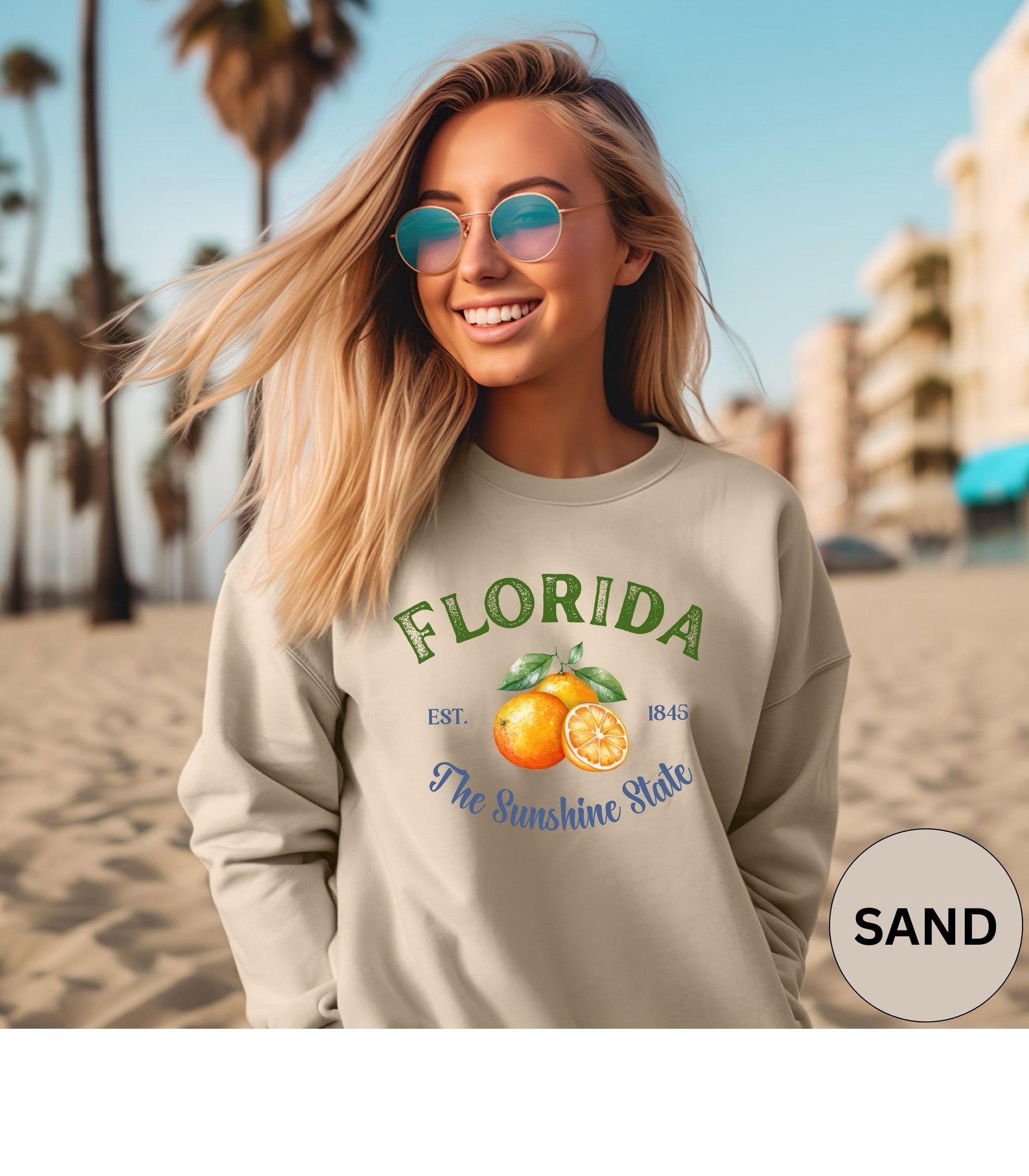 Retro Florida Sweatshirt, Aesthetic Sweatshirt, Beach Crewneck, Florida ...