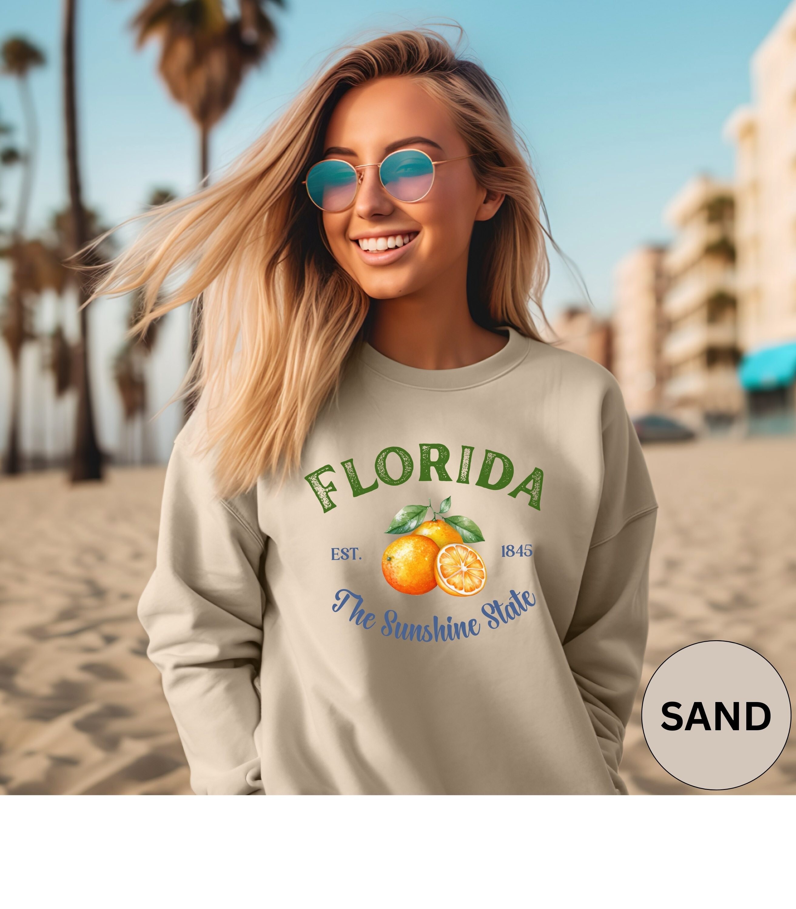 Retro Florida Sweatshirt, Aesthetic Sweatshirt, Beach Crewneck, Florida ...