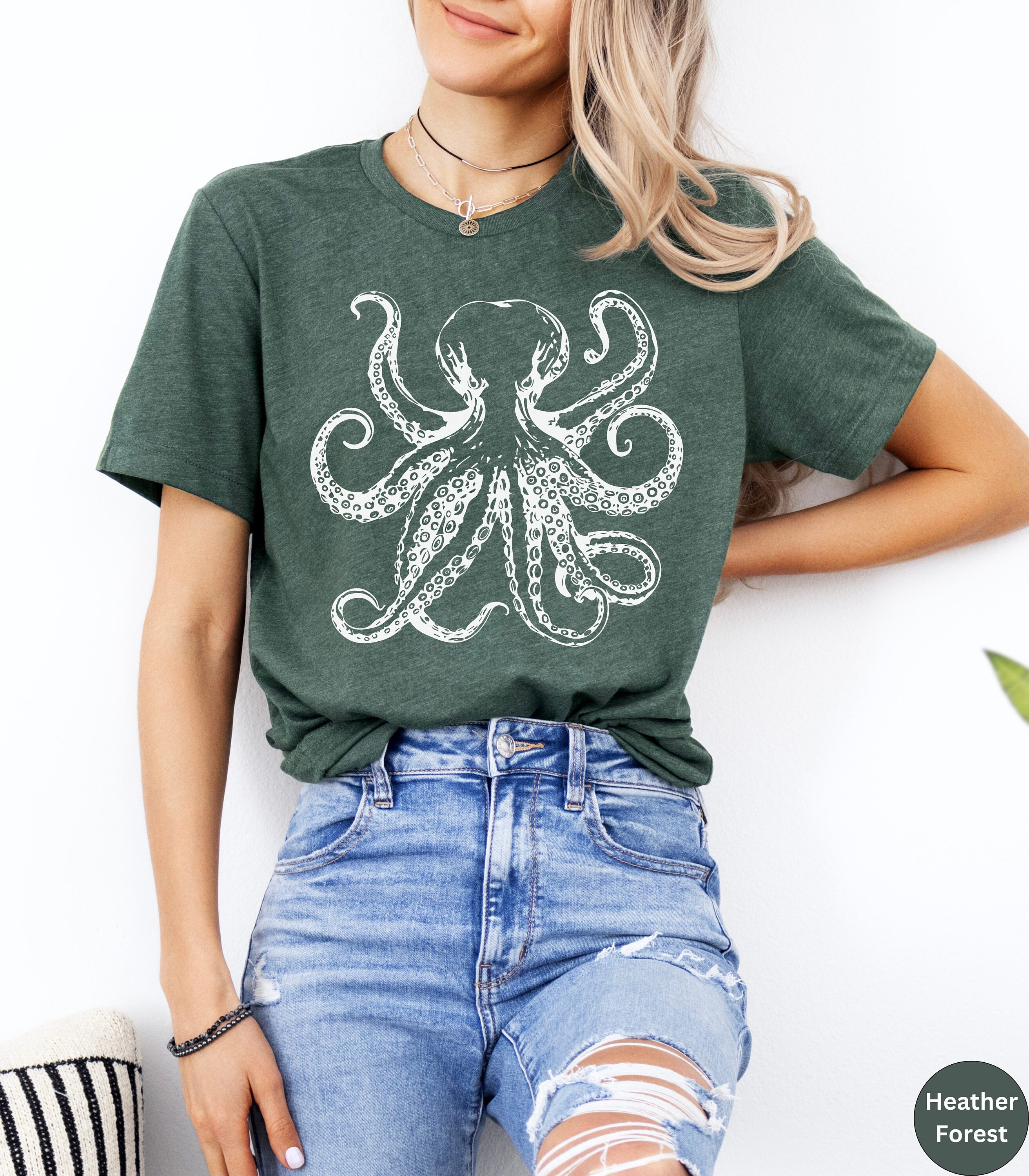 Octopus Summer Beach Vacation Shirt,trendy Octopus Tshirt,octopus Gift ...