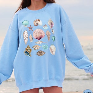 Sea Shell Summer Beach Vacation Sweatshirt,womens Graphic Shell Sweater ...