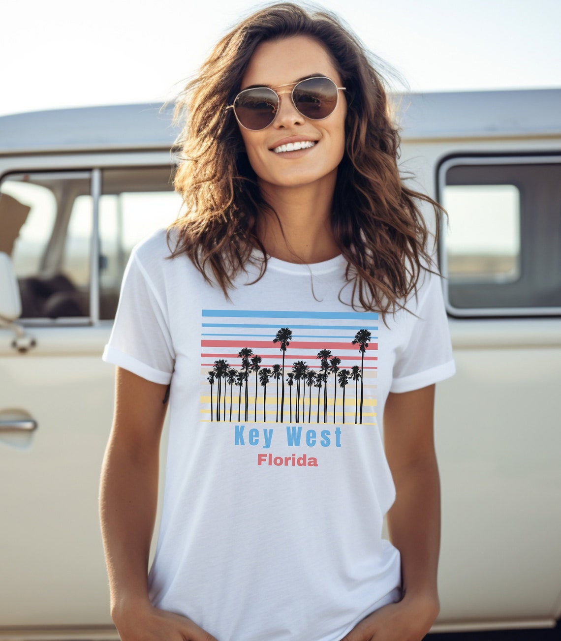 Key West Trendy Retro Tshirt for Women, Key West Beach Vacation ...