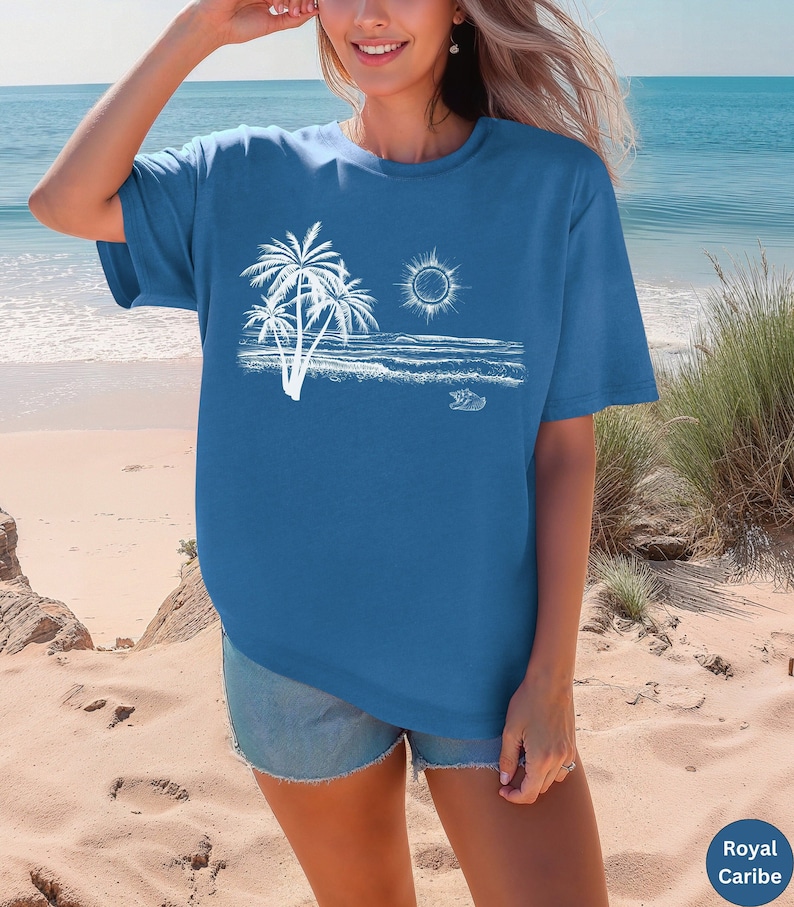Tropical Palm Tree Comfort Colors Summer Beach Vacation Shirt,palm ...