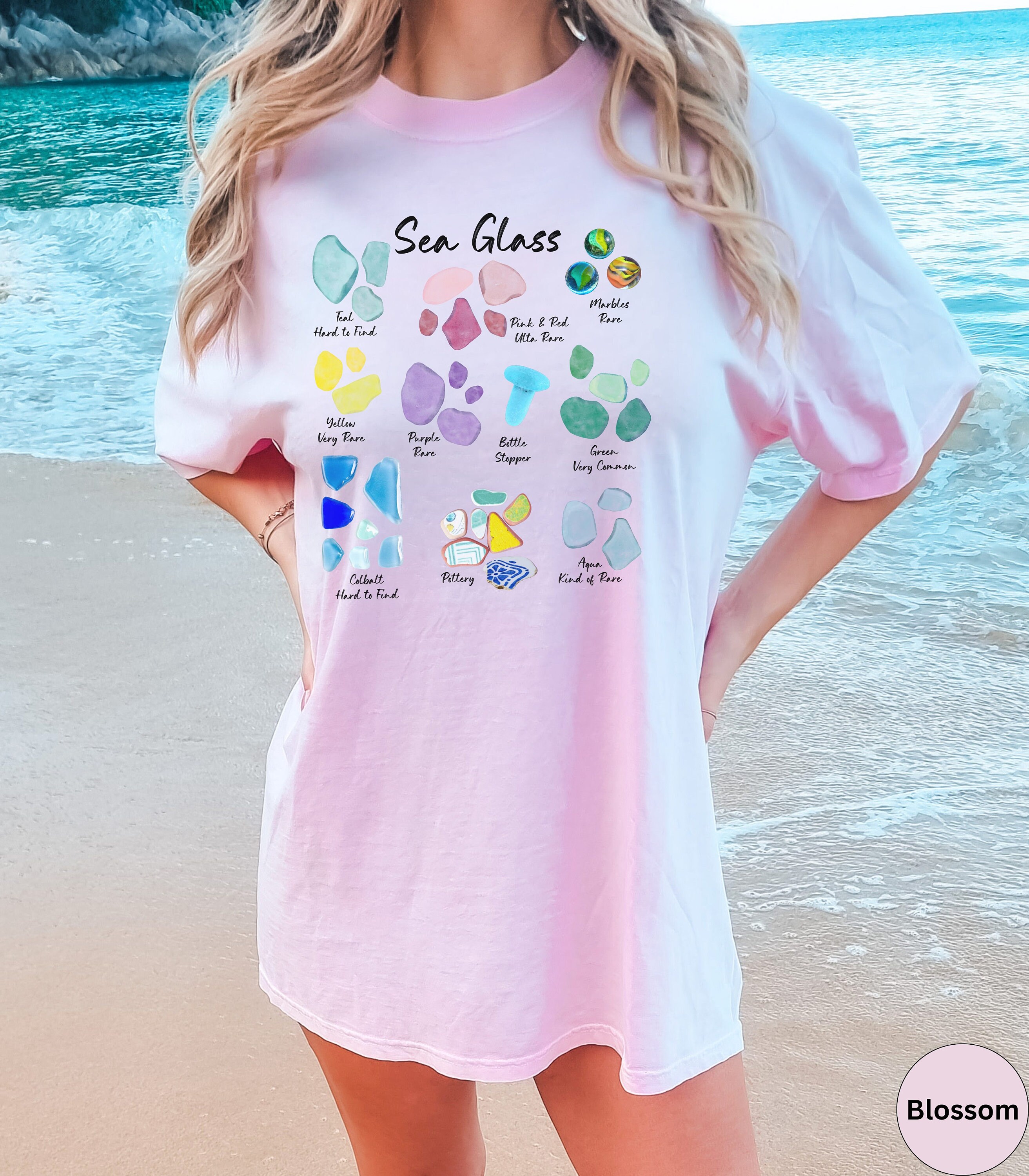 Sea Glass Comfort Colors Summer Beach Vacation Shirt,beach Glass Tshirt ...