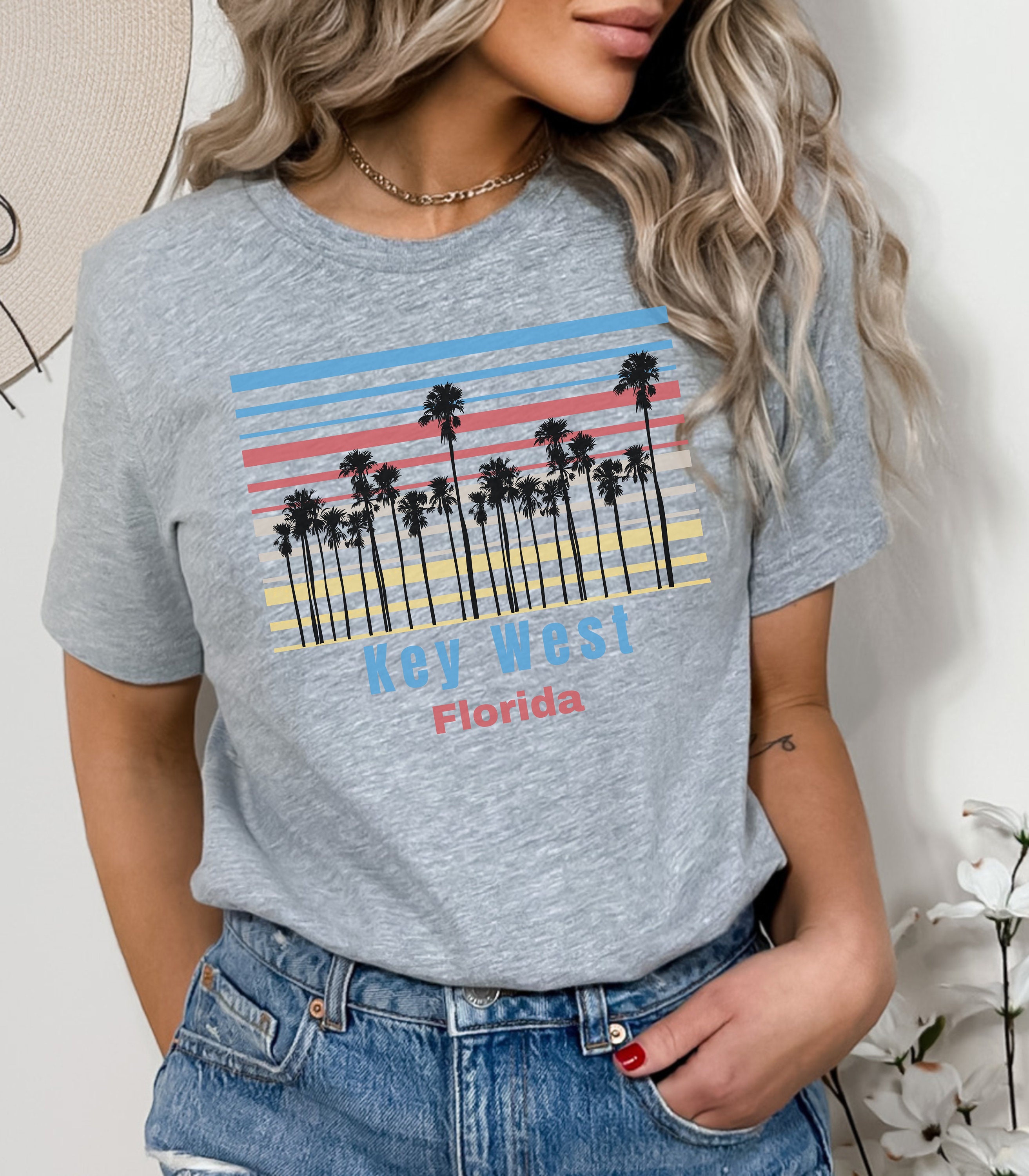 Key West Trendy Retro Tshirt for Women, Key West Beach Vacation ...