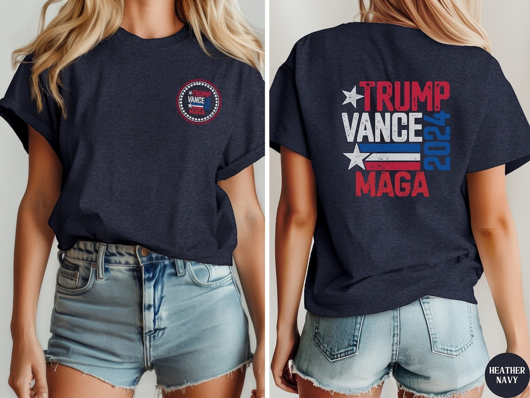 Trump Vance 2024 Front and Back Logo Election Shirt,trump Vance 2024 ...