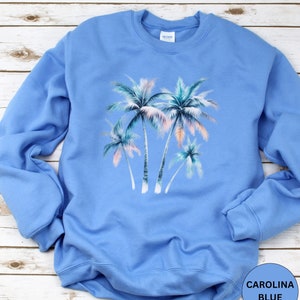 Tropical Palm Tree Sweatshirt,palm Tree Summer Beach Vacation Sweater ...